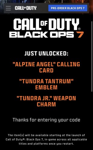 Call of Duty Black Ops 7 Yeti Bundle Calling Card, Emblem, Weapon Charm ...