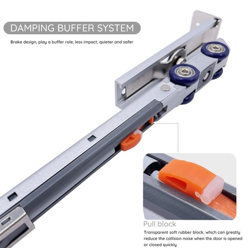 Slow Close Pocket Door Slide Hardware and Track Set, Heavy Duty Hanger ...