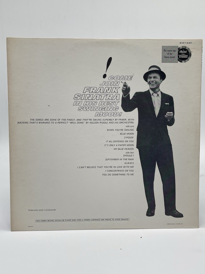 FRANK SINATRA'S SWINGIN SESSION 12" LP VG+ VINYL RECORD CAPITOL | eBay