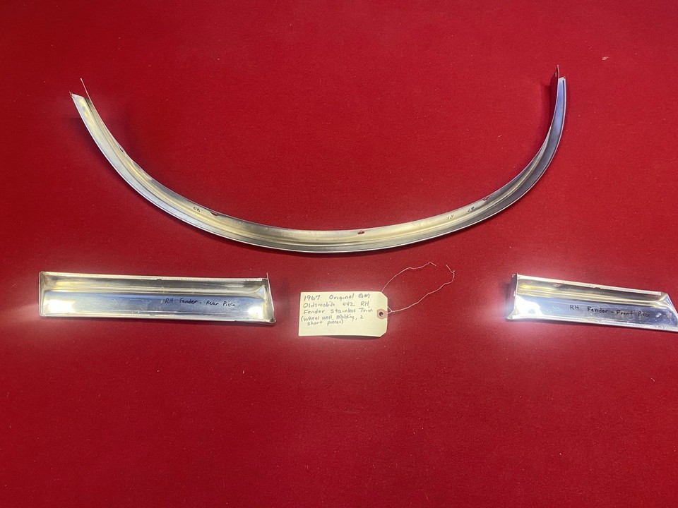 1967 Original GM Oldsmobile RH Fender Stainless Trim 3-piece Set | eBay