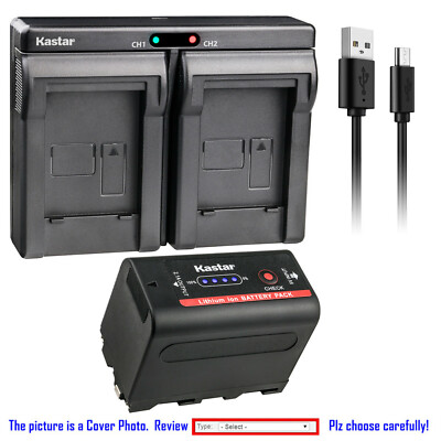 Kastar F780 Battery Dual Charger for Sony NP-F770 CCD-TRV517 CCD-TRV54 ...