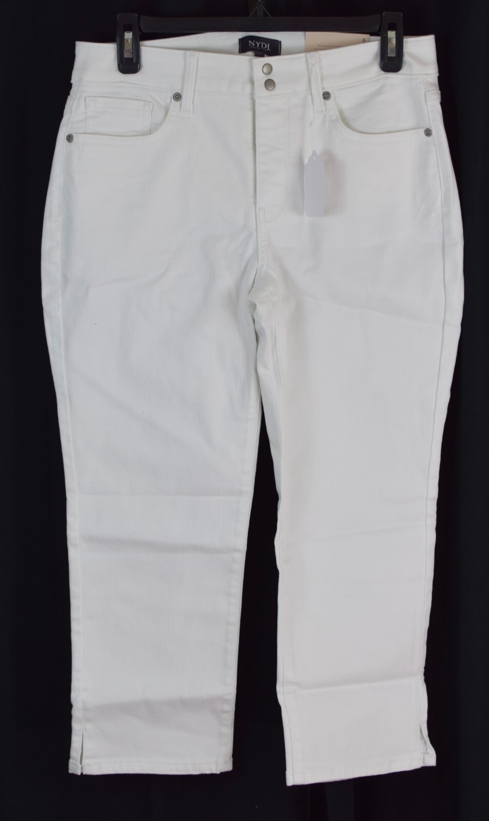 NYDJ Women's Capris with Double Snap Side Slits Jean Optic White Petite ...