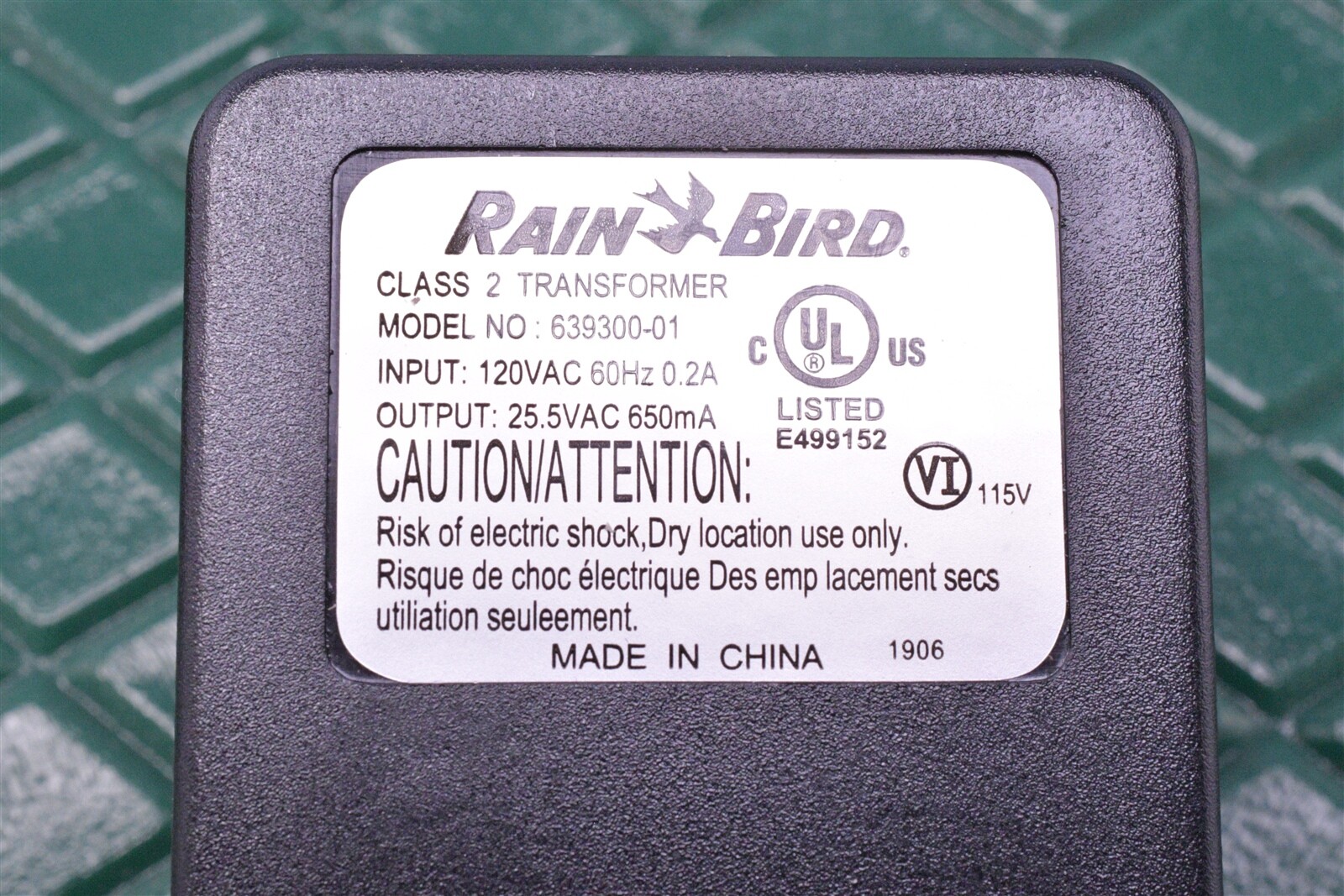 Rain Bird Transformer 24V .650mA for the ISA-408 Irrigation Timer 2 ...