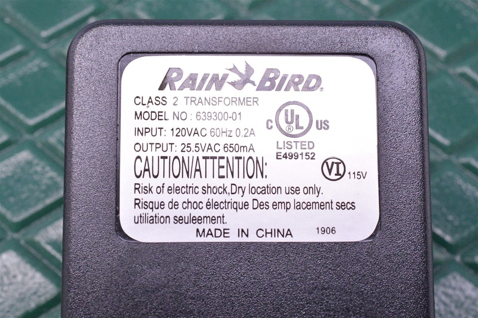 Rain Bird Transformer 24V .650mA for the ISA-408 Irrigation Timer 2 ...