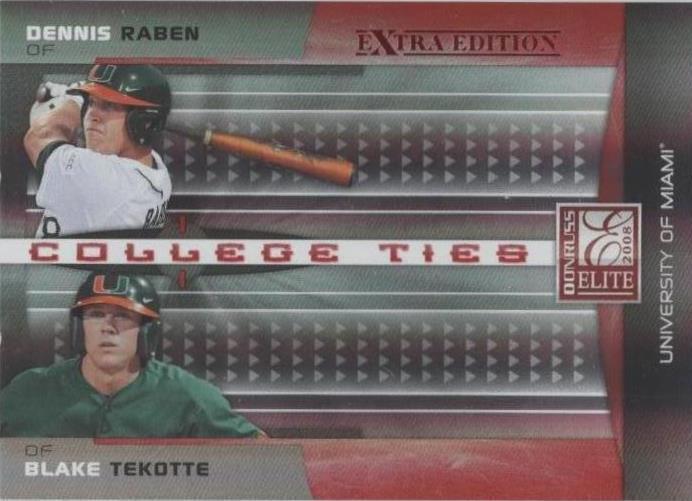 2008 Donruss Elite Extra Edition - College Ties Blake Tekotte, Dennis ...