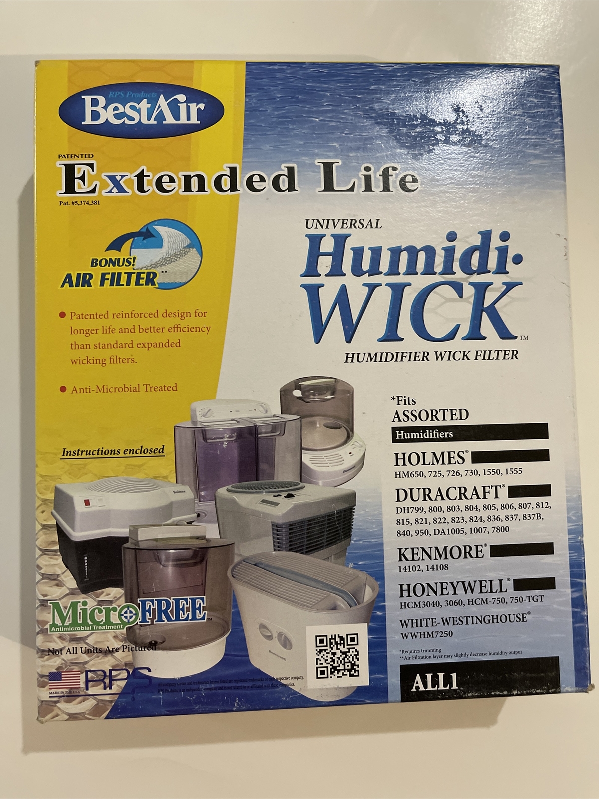 BestAir Extended Life Humidi-Wick ALL1 Humidifier Wick Filter ...