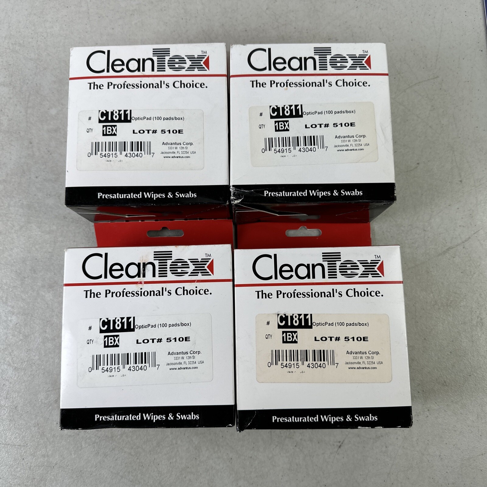 CleanTex OpticPad Optical Surface Cleaning Pads Box of 100 Pads CT811 ...
