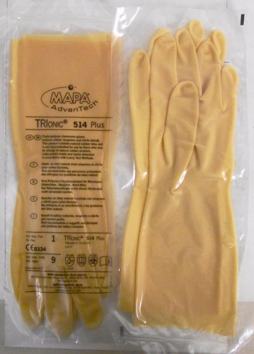 Mapa 514319 AdvanTech TRIonic 514 Plus Disposable Gloves Size 9 (Lot of ...