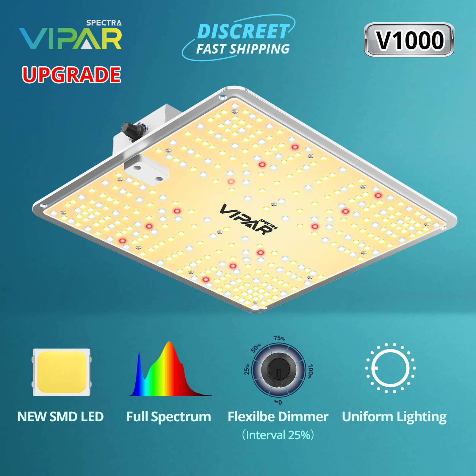 VIPARSPECTRA V1000 LED Grow Light Full Spectrum For Hydroponic Indoor ...