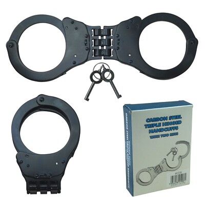 Kombat Triple Hinged Handcuffs Elite Carbon Steel Security Speed Cuffs ...