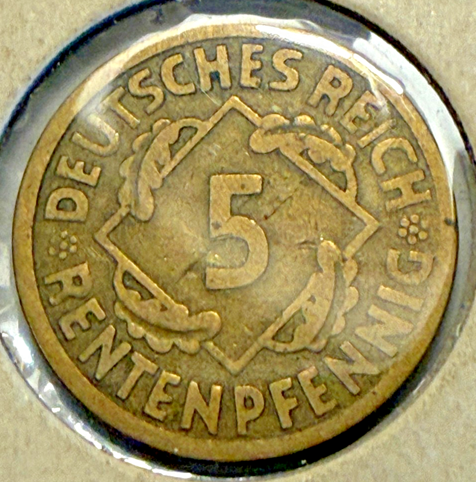 BETTER GRADE 1924 A GERMANY GERMAN 10 REICHSPFENNIG COIN | eBay