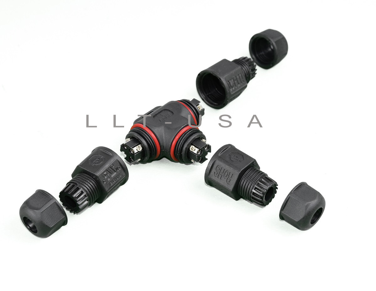 Waterproof Connector LLT-USA L20 IP67 T-Type 4 Pin Screw Terminal field ...