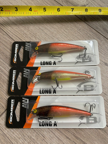 Lot of 3 NEW Bomber Long A 14a 449 Color Hot Coco Crush 3 1/2 in 3/8 oz ...