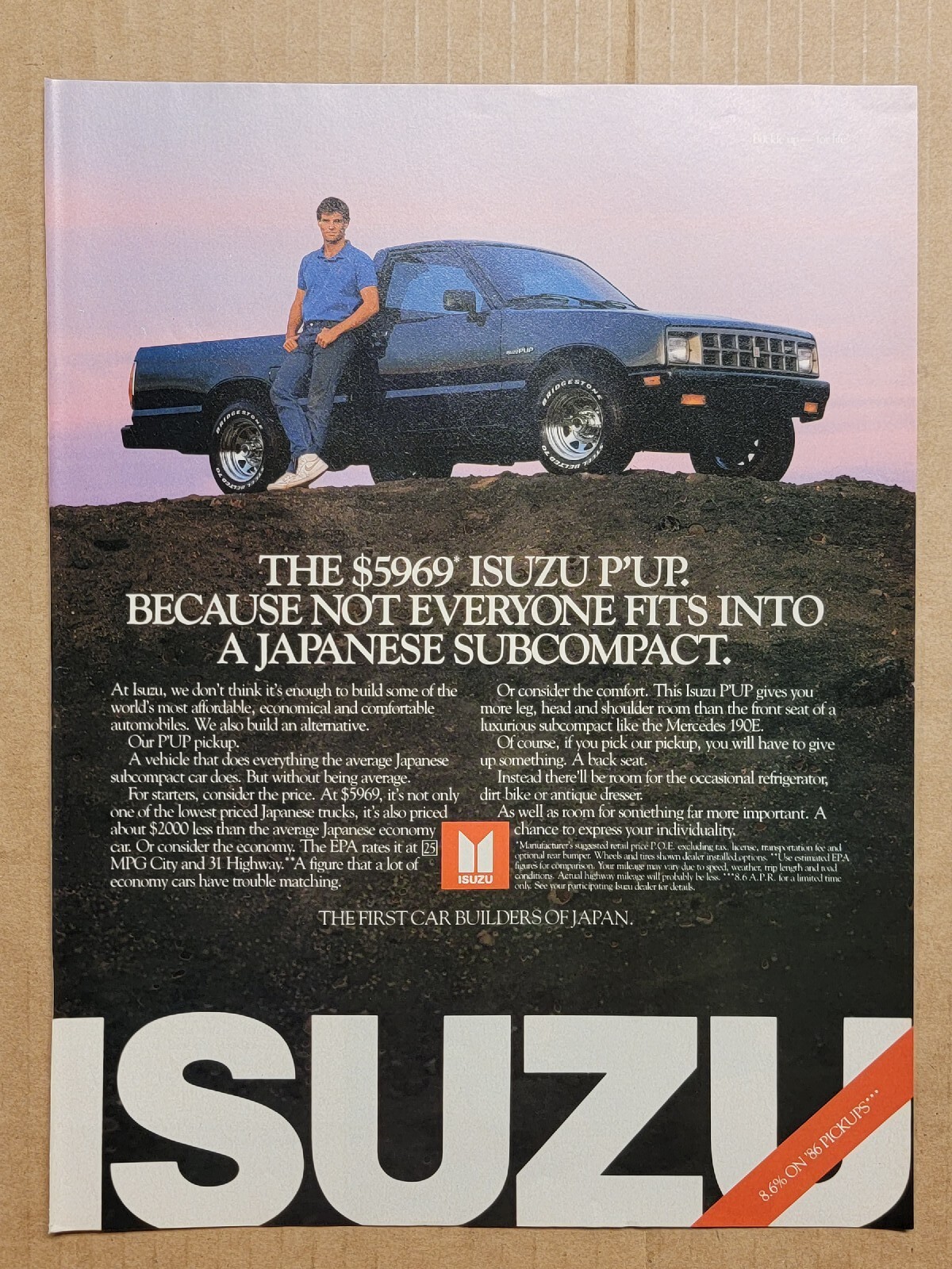 VINTAGE 1986 Print Ad Advertisement Isuzu Pup Pickup | eBay