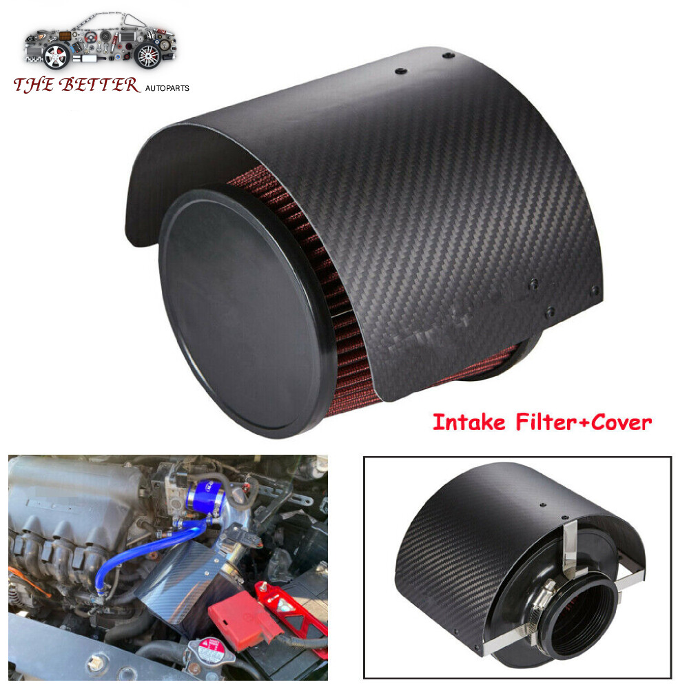 Air Intake Filter Heat Shield Cover+3'' Air Filter For Racing Car 2.5 ...