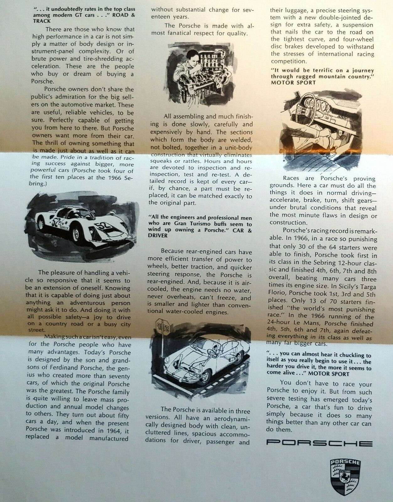 EXCELLENT ORIGINAL PORSCHE 911 3 FOLD BROCHURE INCREDIBLY SAFE CAR YOU ...