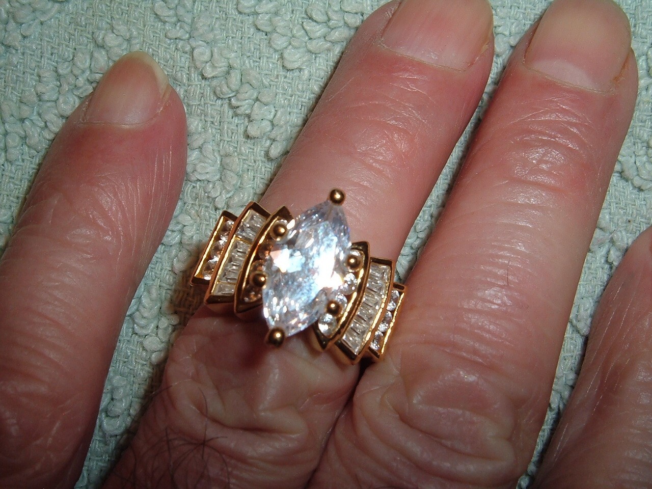 SETA 14k Gold Tone 2 CARAT MARQUISE CUT & ROUND GEMS … - Gem