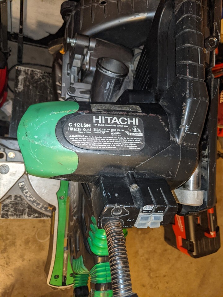 Hitachi C12LSH 12'' slide compound miter saw w/ Digital Bevel And Miter ...