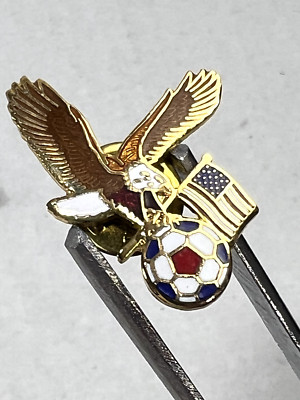 USA Flag Eagle and Soccer Ball gold Soccer Lapel Pin Hat Pin | eBay