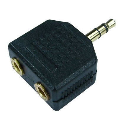 3.5MM MINI JACK 1 PLUG to 2 SOCKETS STEREO SPLITTER COMBINER ADAPTER ...