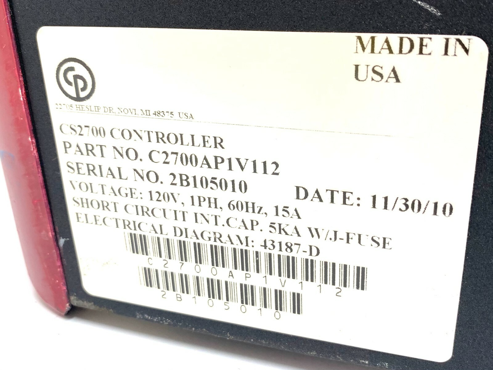 CP Techmotive CS2700AP1V112 Tool Controller CS2700 120V | eBay