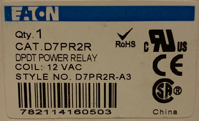 EATON CUTLER HAMMER D7PR2R 12 VAC DPDT Power Relay | eBay