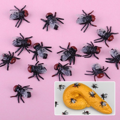 100x Fake Fly Flies Vivid Bug Joke Toys Halloween Fool's Day Trick ...
