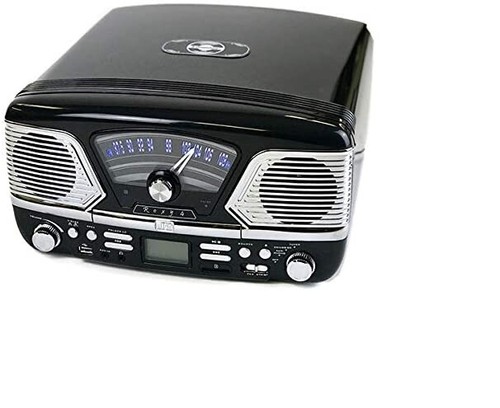 Steepletone Roxy 4 60’s Style Music Centre with Turntable - Red for ...