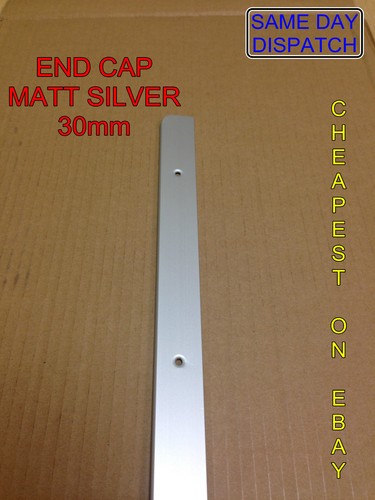 MATT SILVER END CAP 30mm Kitchen Worktop Edging Trim *COMES WITH SCREWS ...
