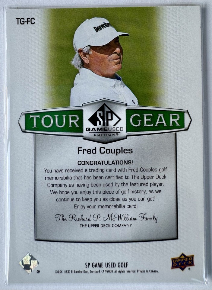 FRED COUPLES 2024 Upper Deck SP Game Used #TH-FC PGA | eBay