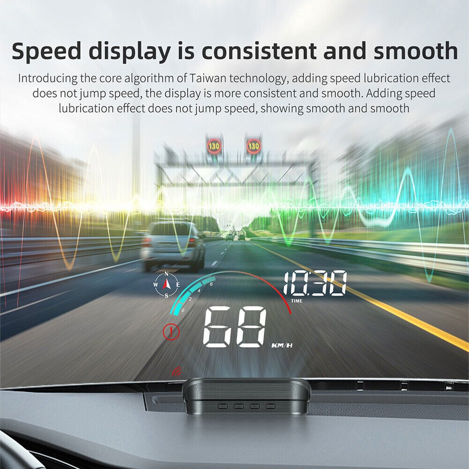 Universal Digital Speedometer GPS Car HUD Head Up Display MPH Overspeed ...