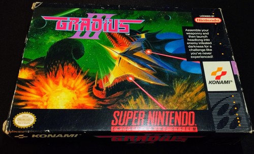 Gradius III 3 Authentique super nintendo Snes Exmt + Condition Complet ...