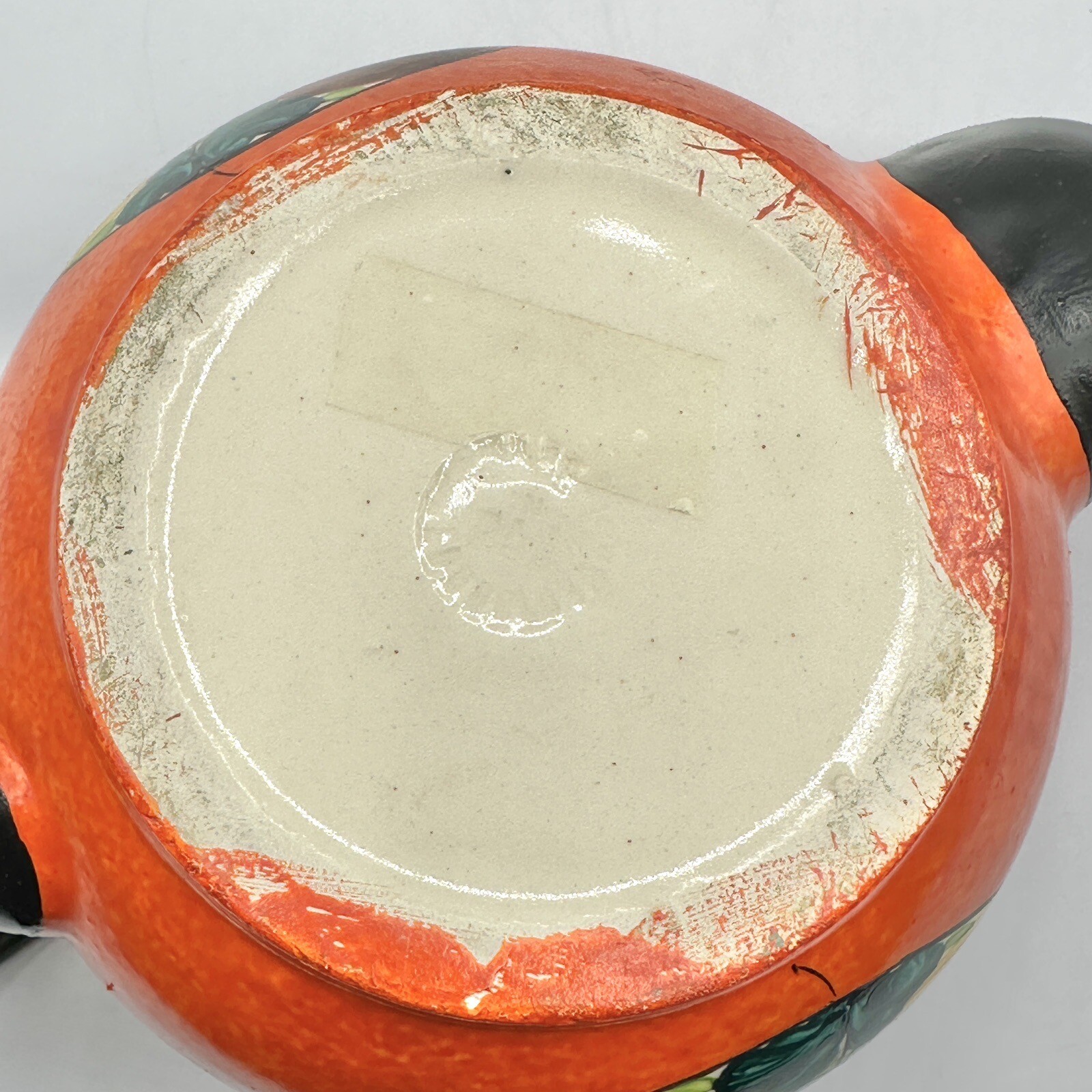 Antique J. Mrazek Peasant Art Industry Pottery Hand Painted Orange Tea ...