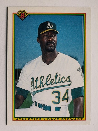 DAVE STEWART 1990 Bowman Baseball Base #449 Oakland Athletics | eBay