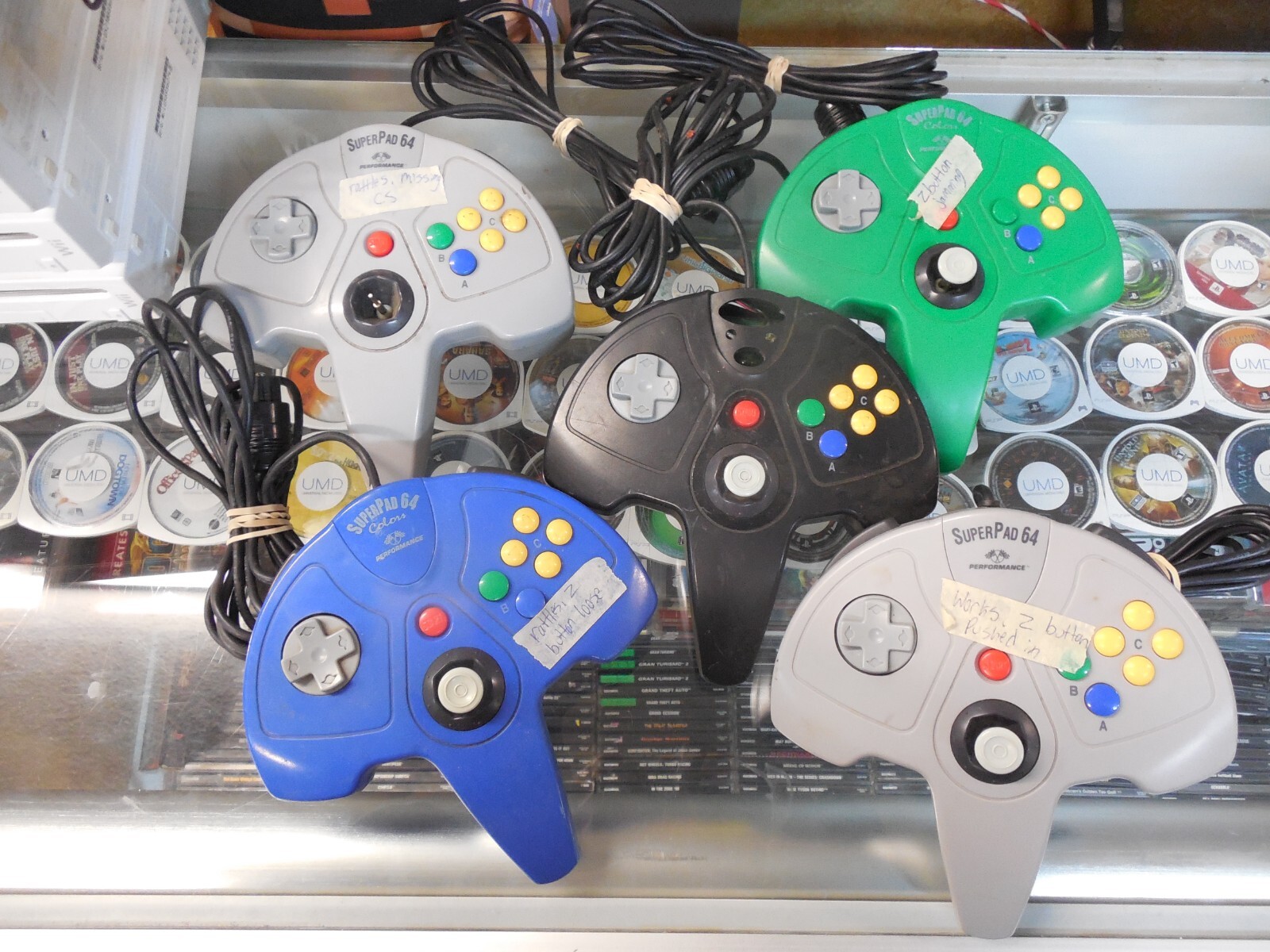Lot of 5 Vintage NINTENDO 64 N64 Super Pad Performance Game Controllers ...