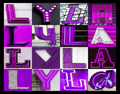 LYLA Name Poster featuring photos of actual PURPLE sign letters | eBay