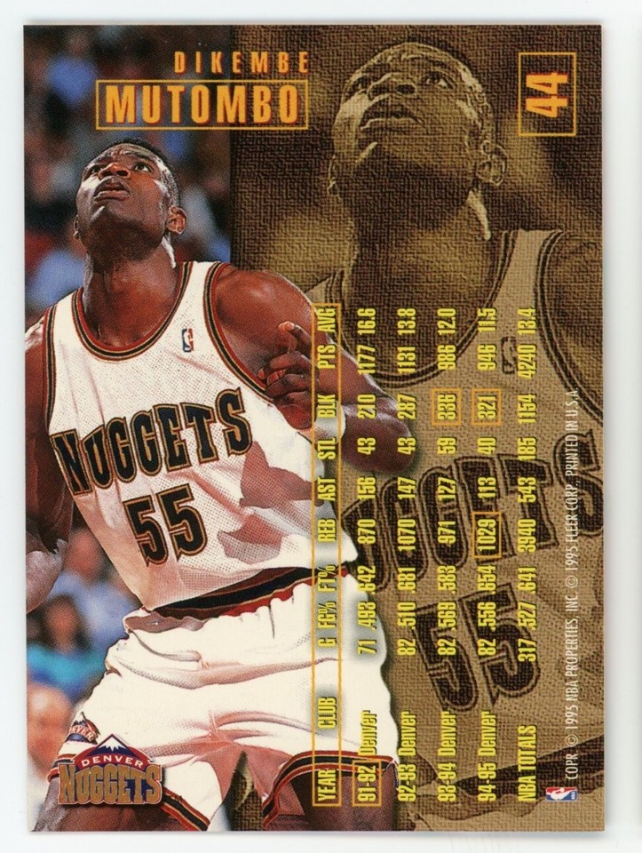1995-96 Fleer Dikembe Mutombo #44 HOF | eBay