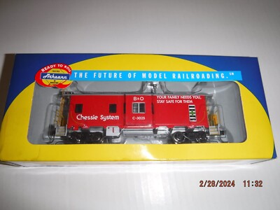 ATHEARN HO B&O CHESSIE SYSTEM RED BAY WINDOW CABOOSE #C-3025 ITEM ...