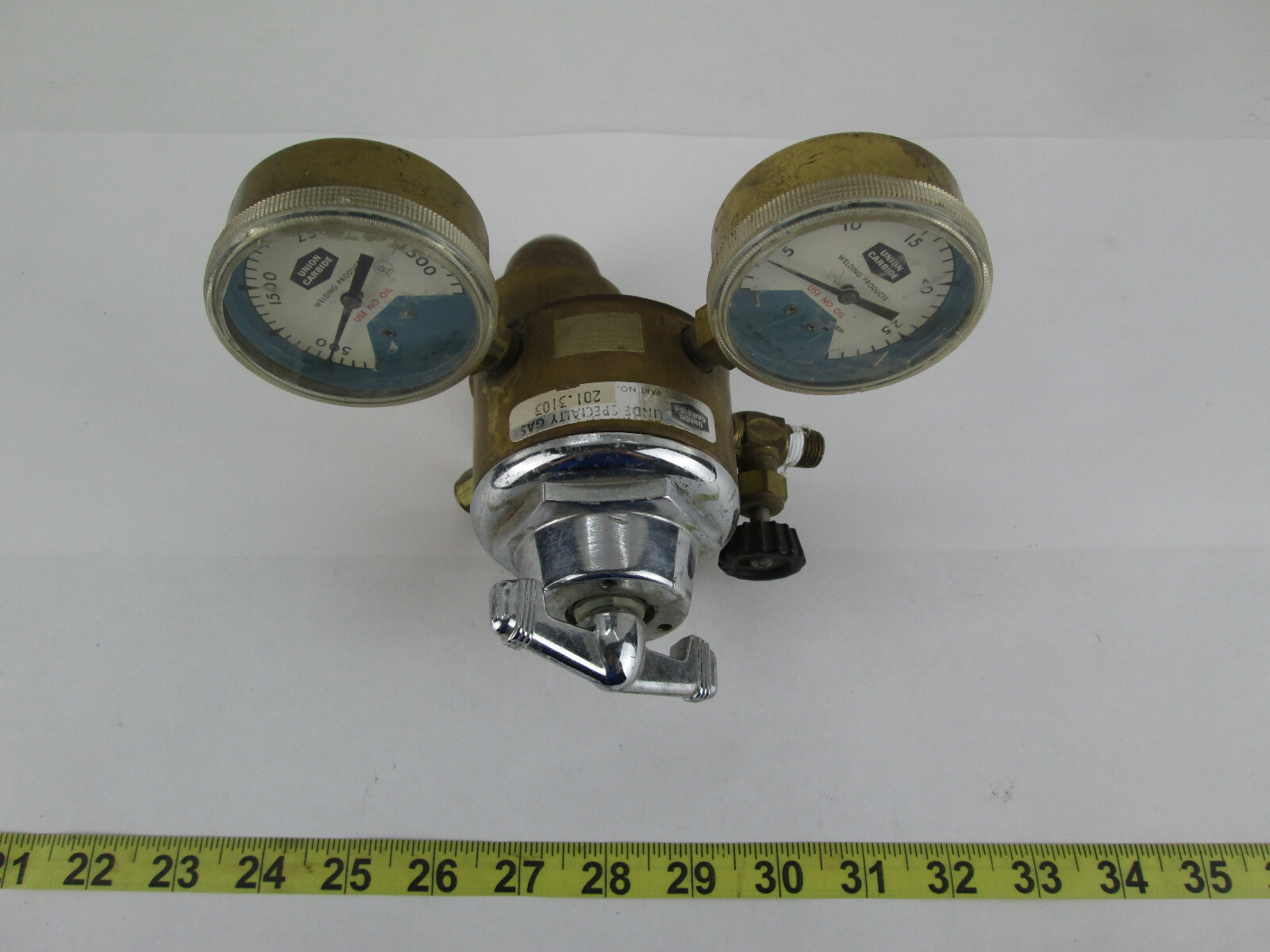 Union Carbide Regulator 201.3103 Linde Specialty Gas w 0-30 & 0-4000 ...