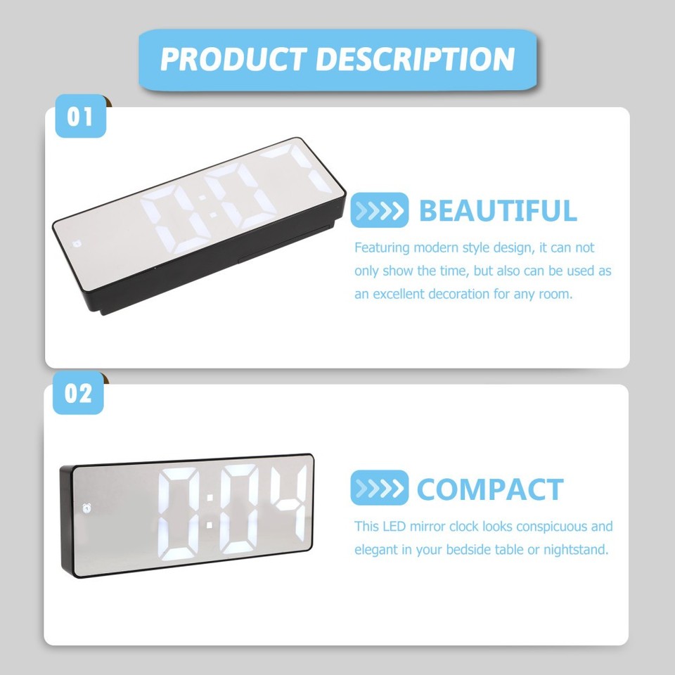 Digital Bedside Clock Multi-function Temperature Electronic Alarm | eBay UK