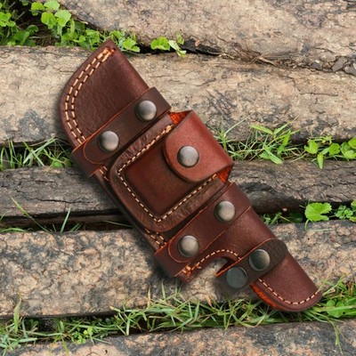 Horizontal Carry Leather Sheath, Tooled Leather Sheath, Tracker Knife ...