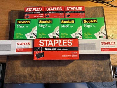 New Staples, Binder Clips ,and Scotch Tape | eBay