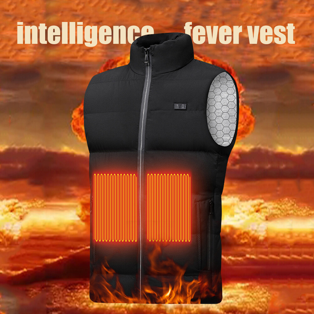 FE# 15 Places Heated Vest 3 Gear Heating Thermal Clothing Winter Vest ...