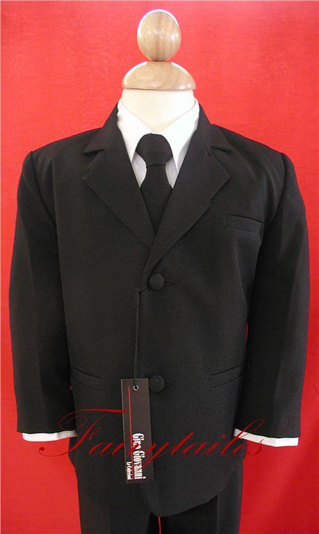 Gino Giovanni Boy Black Formal Tuxedo Dress Suit Size | eBay