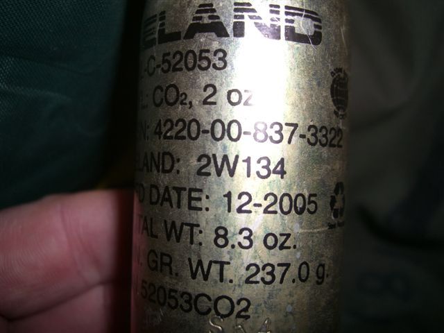 Military LRU-18/U “Vee Bottom” or “Canoe” Life Raft Assembly with CO2 ...