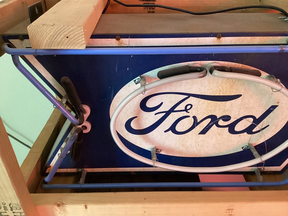 NEON double Sided FORD SERVICE Arrow 5’ vintage LooK man Cave SHOP CooL ...