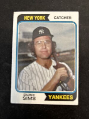 1974 Topps Baseball Card #398 Duke Sims New York Yankees Nm Free ...