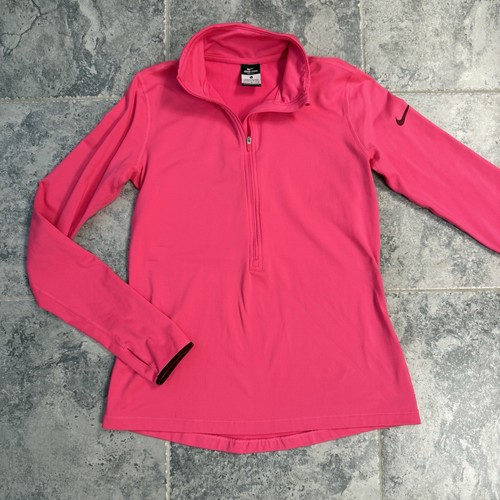 Nike Pro Dri-Fit Pink Half Zip Running Athletic Top Women’s Size Large ...