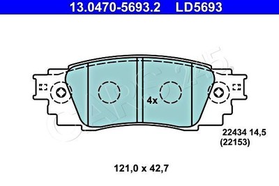 ATE Disc Brake Pad Set For LEXUS Es Nx Ux TOYOTA Camry C-Hr 14- 04466 ...