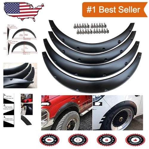 4Pcs Universal Flexible Car Extra Wide Body Wheel Arches - Modern Black ...